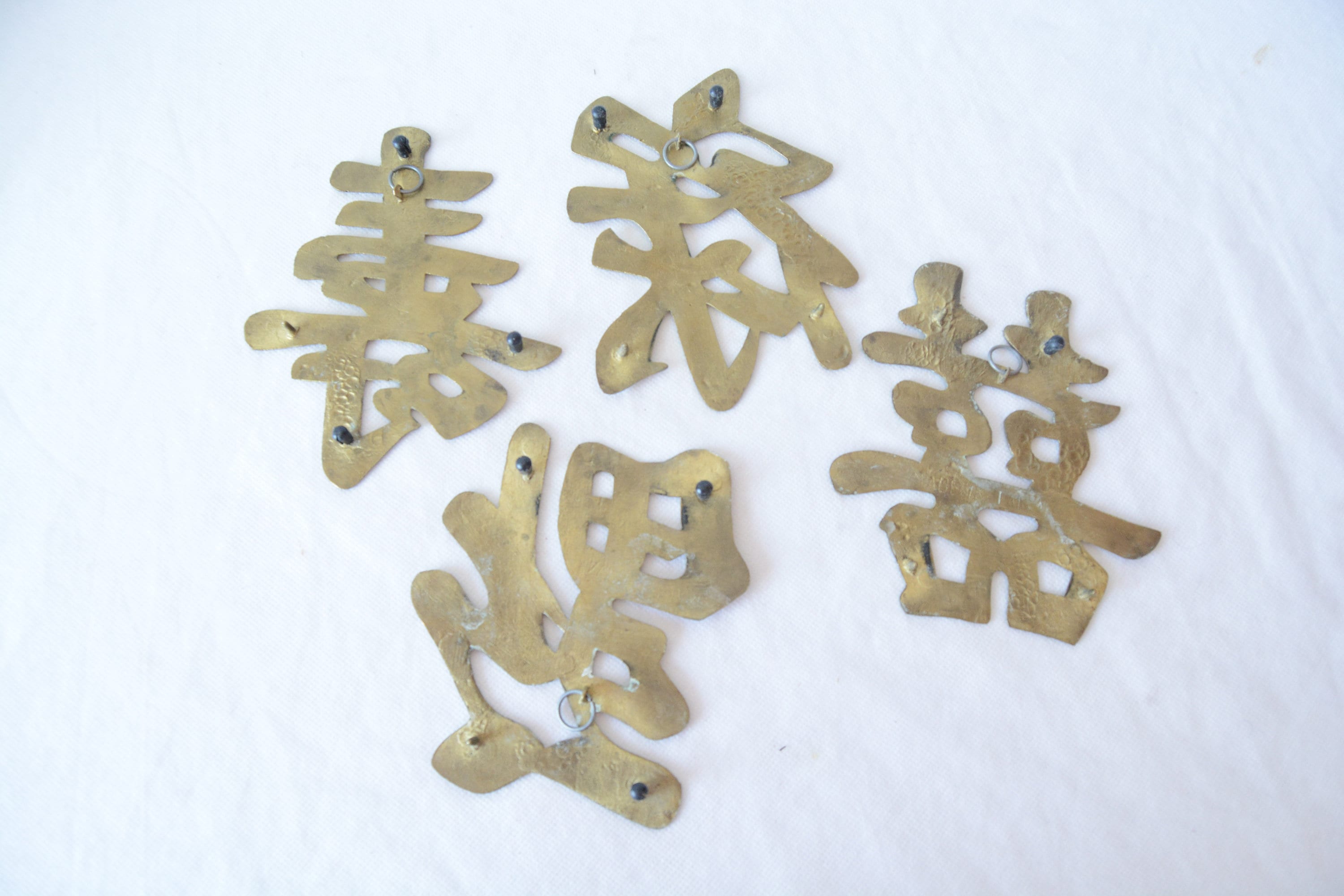 Vintage Brass Chinese Letters, Brass Trivets,wall Hanging Decor Letter ...