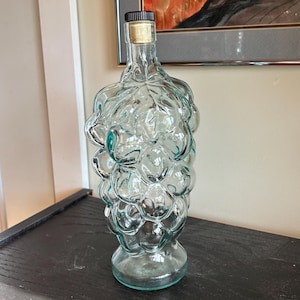 Green Grape, Bottle, Barware, Glass Art, Vintage Glass, Liquor Decanter ...