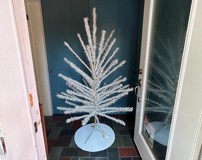 Silver and White, Vintage, Tinsel, Vinyl, Christmas Tree - Etsy