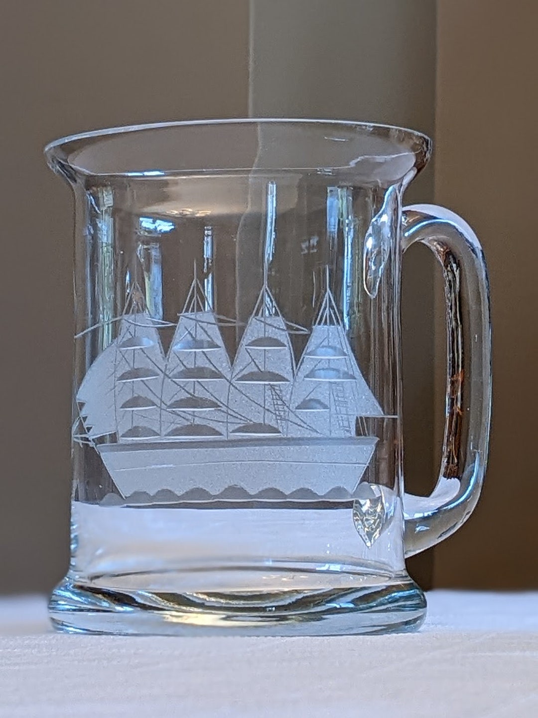 Nautical Ship Glass, Made in Romania, Hand Etched, Toscany, Ocean ...