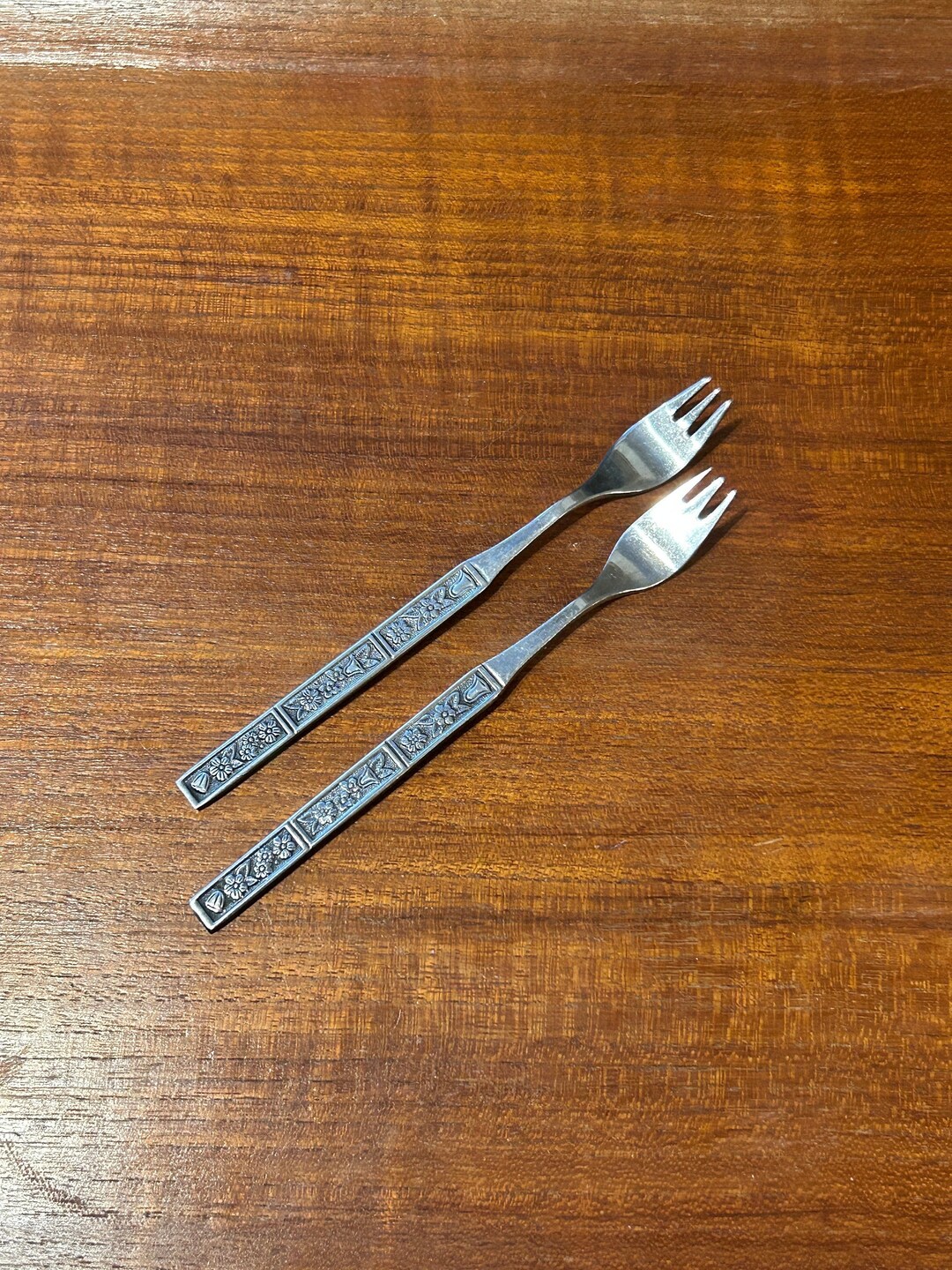 Two Cocktail Forks Northland Stainless Korea Spring Fever Pattern ...