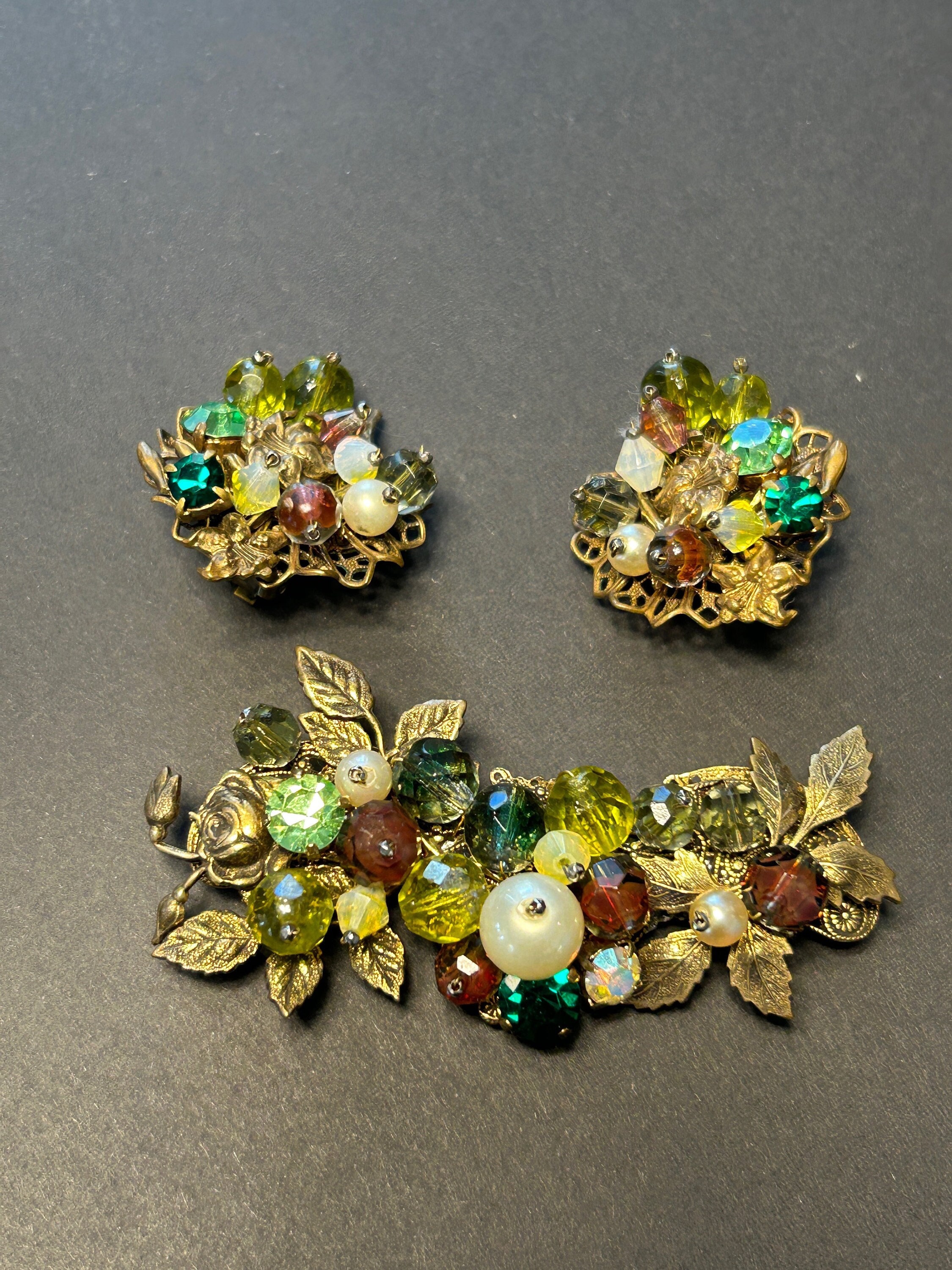 Miriam Haskell and Alice Caviness Style, Vintage Unsigned Brooch and ...