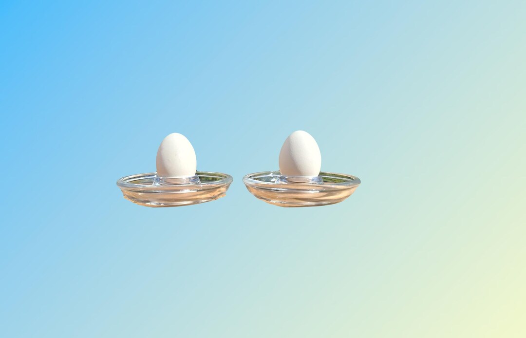 Egg Cups, Set of 2, Clear Glass, Scandinavian, 1970’s - Etsy