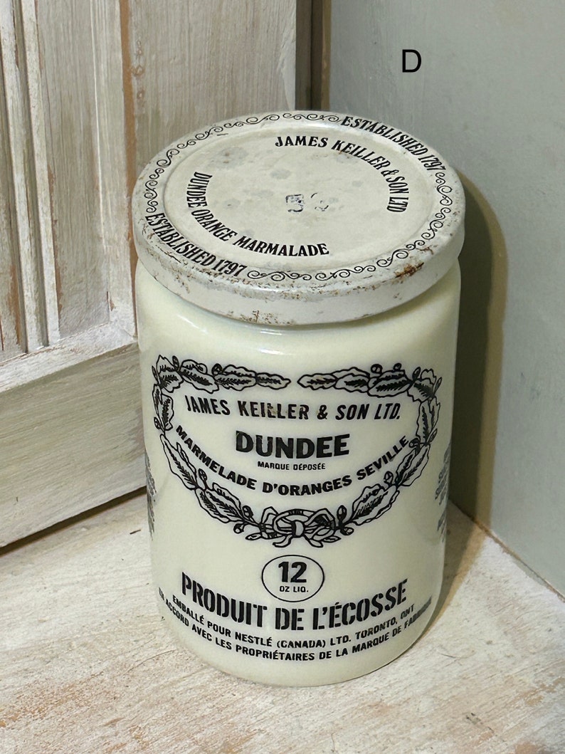 James Keiller & Sons Ltd. Dundee Orange Marmalade Jars, Milk Glass - Etsy