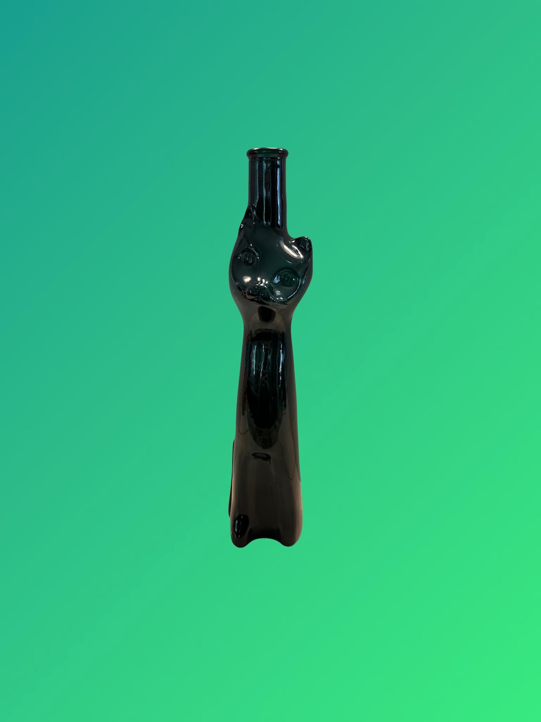 Cat Bottle, Rheinhessen Reisling, EMPTY, Dark Green Glass, Decanter ...