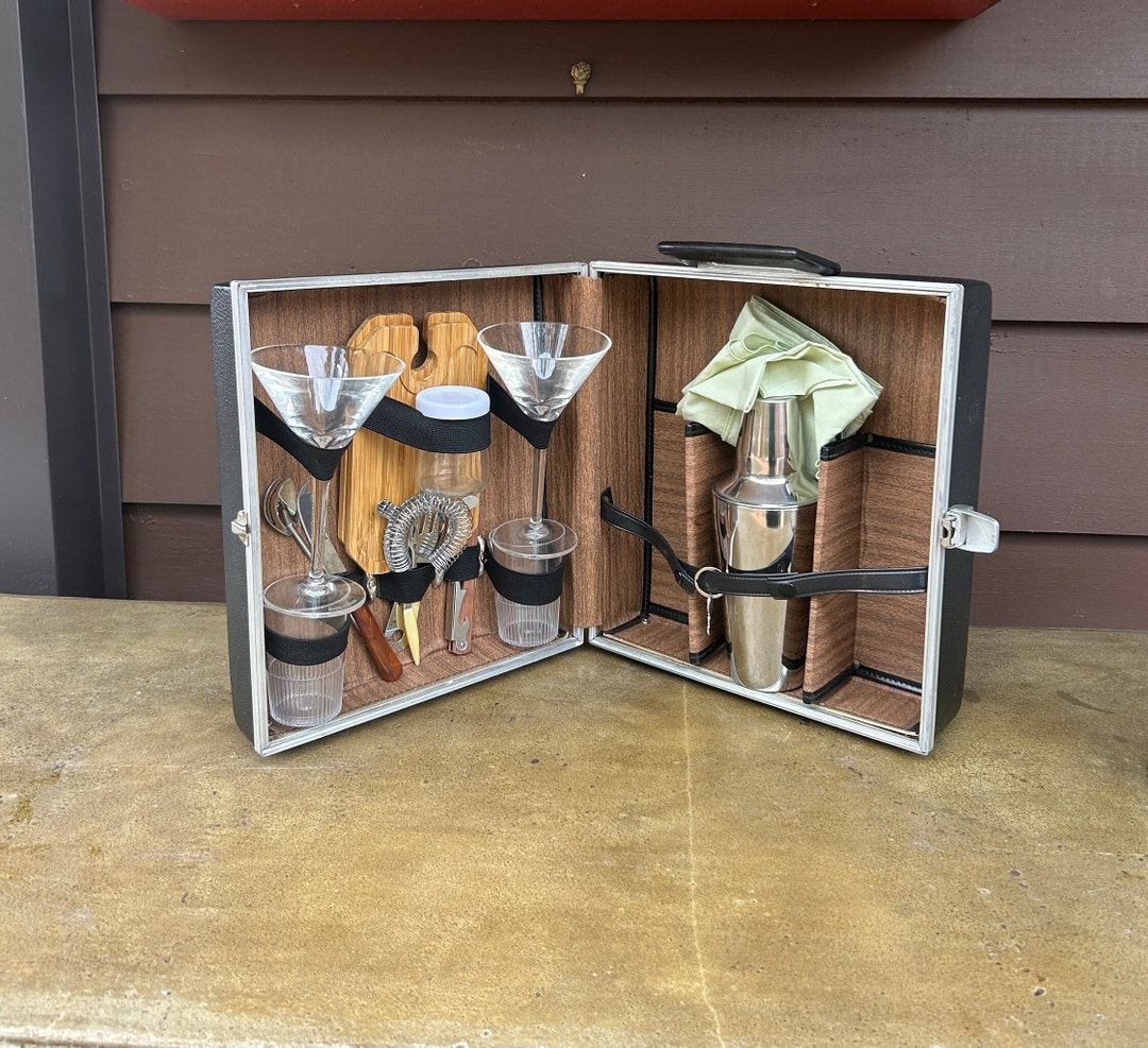 Travel Bar, Portable Bar, Vintage, Martini, Wine - Etsy