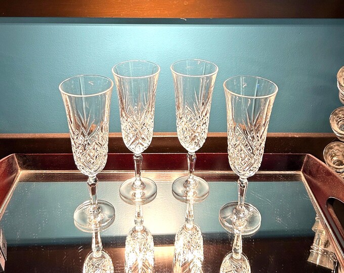 Crystal Champagne Flutes, Cristal D’arques, “masquerade Collections ...