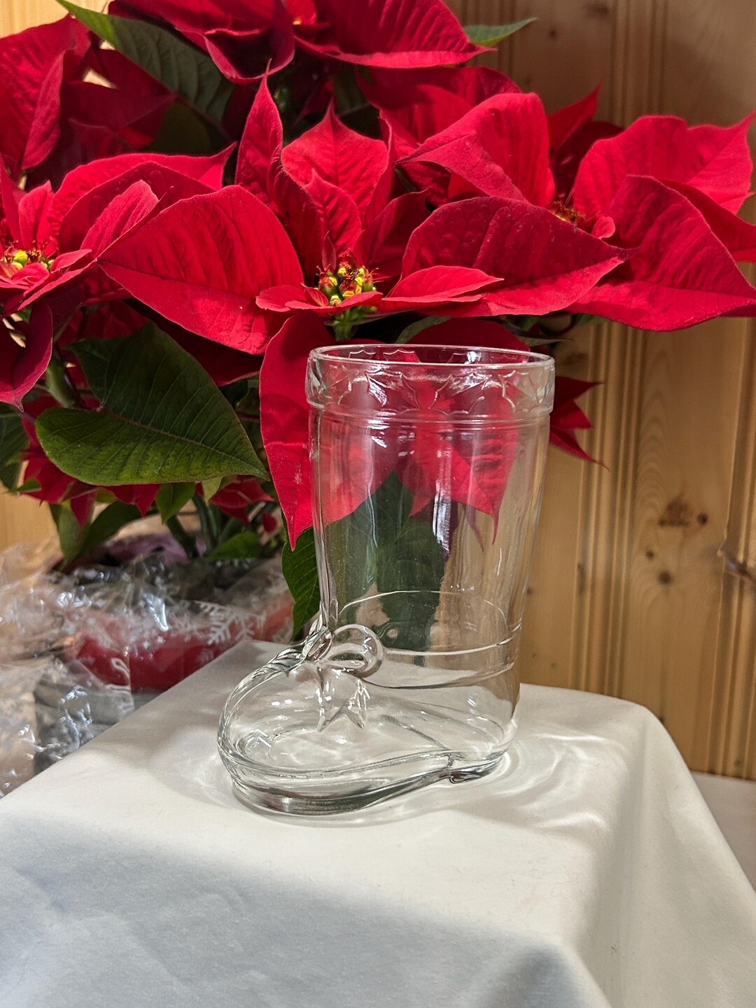 Santa Boot Vase/mug, Clear Glass - Etsy