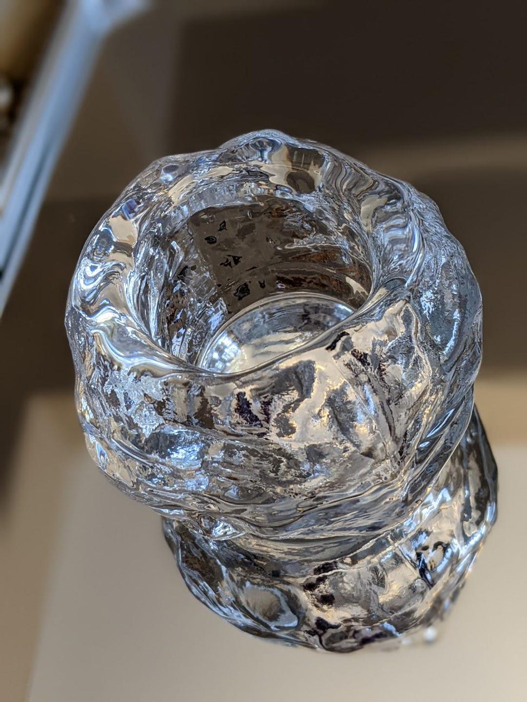 Austrian Crystal, Snowball Ice, Glass Votive Holder, Vintage - Etsy