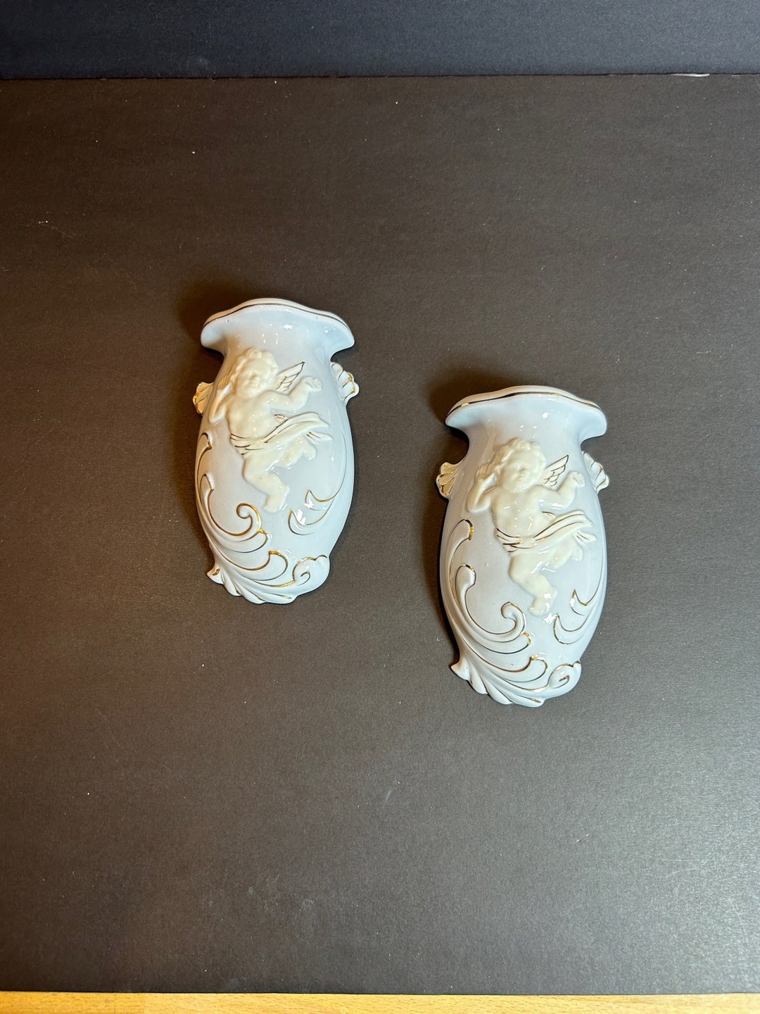Shafford Hand Painted Cherub Wall Vases - Etsy