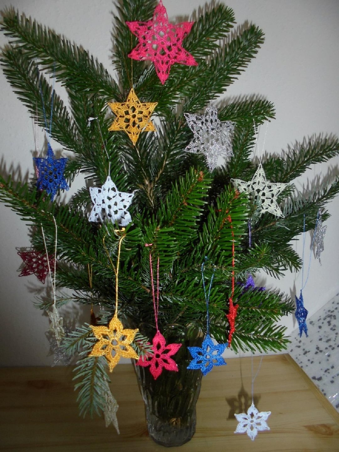 Crocheted Christmas Stars - Set of 8 Stars/snow Stars in Cream - Etsy