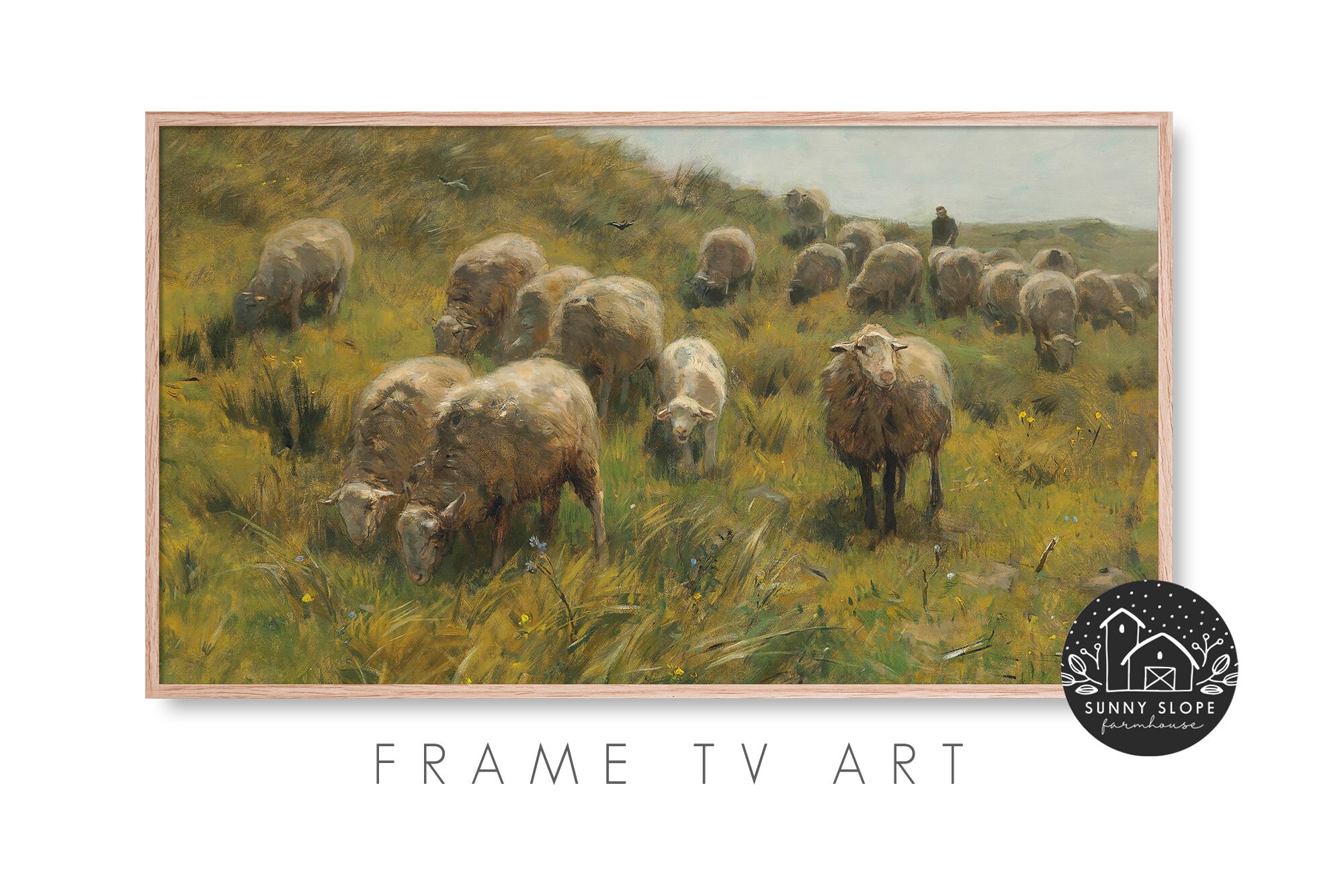 Samsung Frame Tv Art Sheep, Lamb, Farm, Farmhouse, Countryside ...