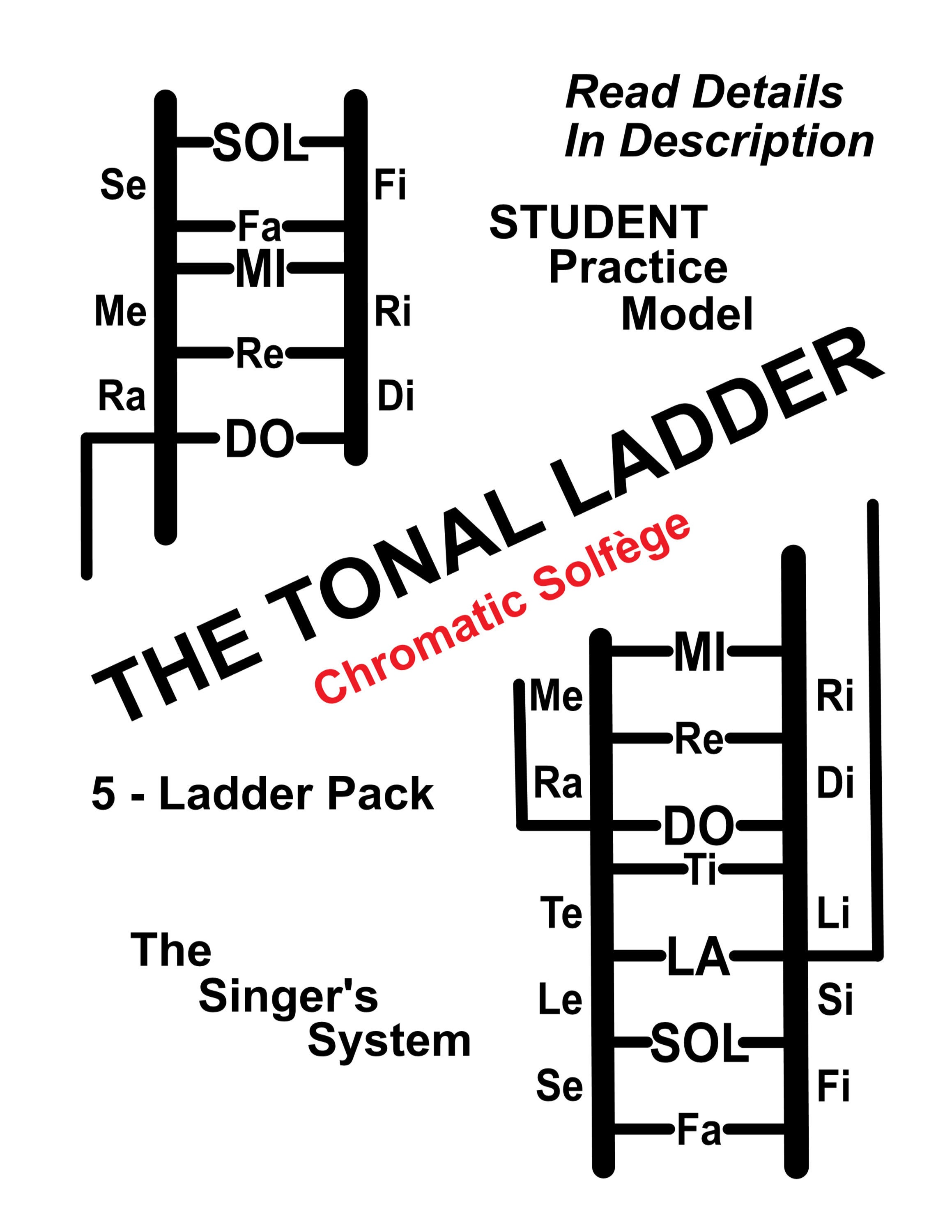 5 Ladder Pack - the Tonal Ladder, Chromatic Solfege, Do Re Mi Fa Sol La ...