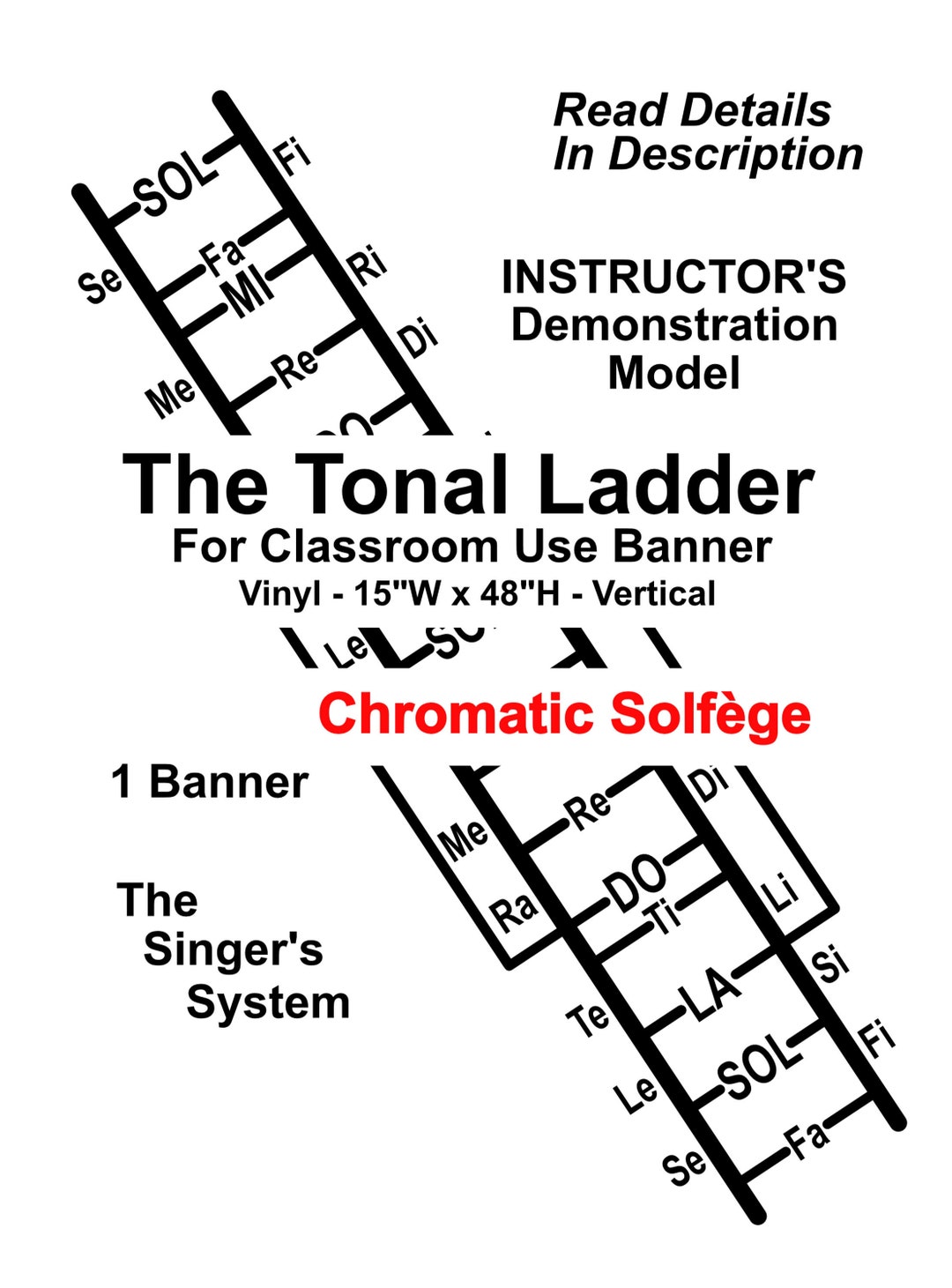 1 Banner - the Tonal Ladder, Chromatic Solfege, Do Re Mi Fa Sol La Ti ...