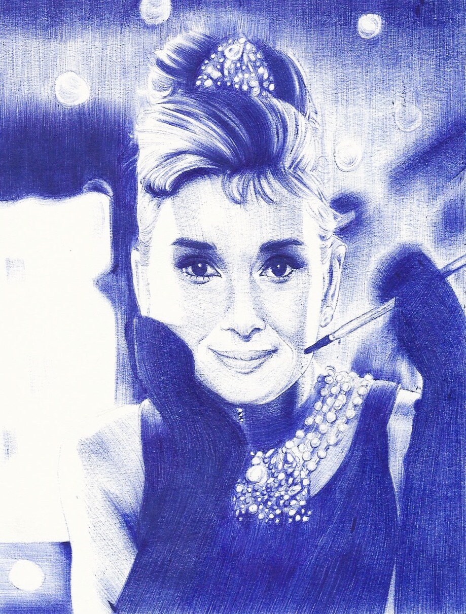 Custom Ballpoint Blue Pen Portraits - 100% Hand Drawn - Etsy
