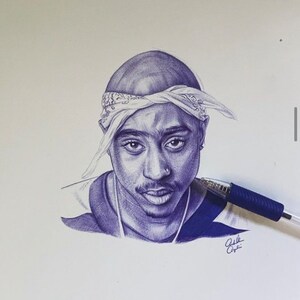 Custom Ballpoint Blue Pen Portraits - 100% Hand Drawn - Etsy