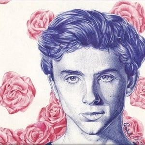 Custom Ballpoint Blue Pen Portraits - 100% Hand Drawn - Etsy