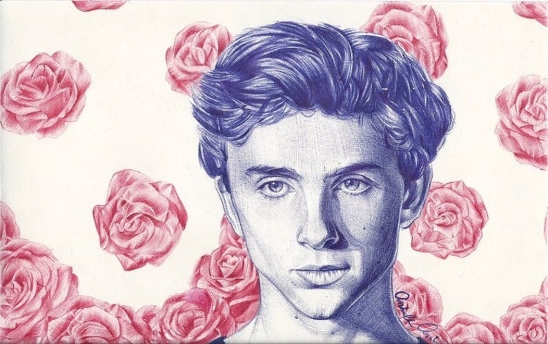 Custom Ballpoint Blue Pen Portraits - 100% Hand Drawn - Etsy