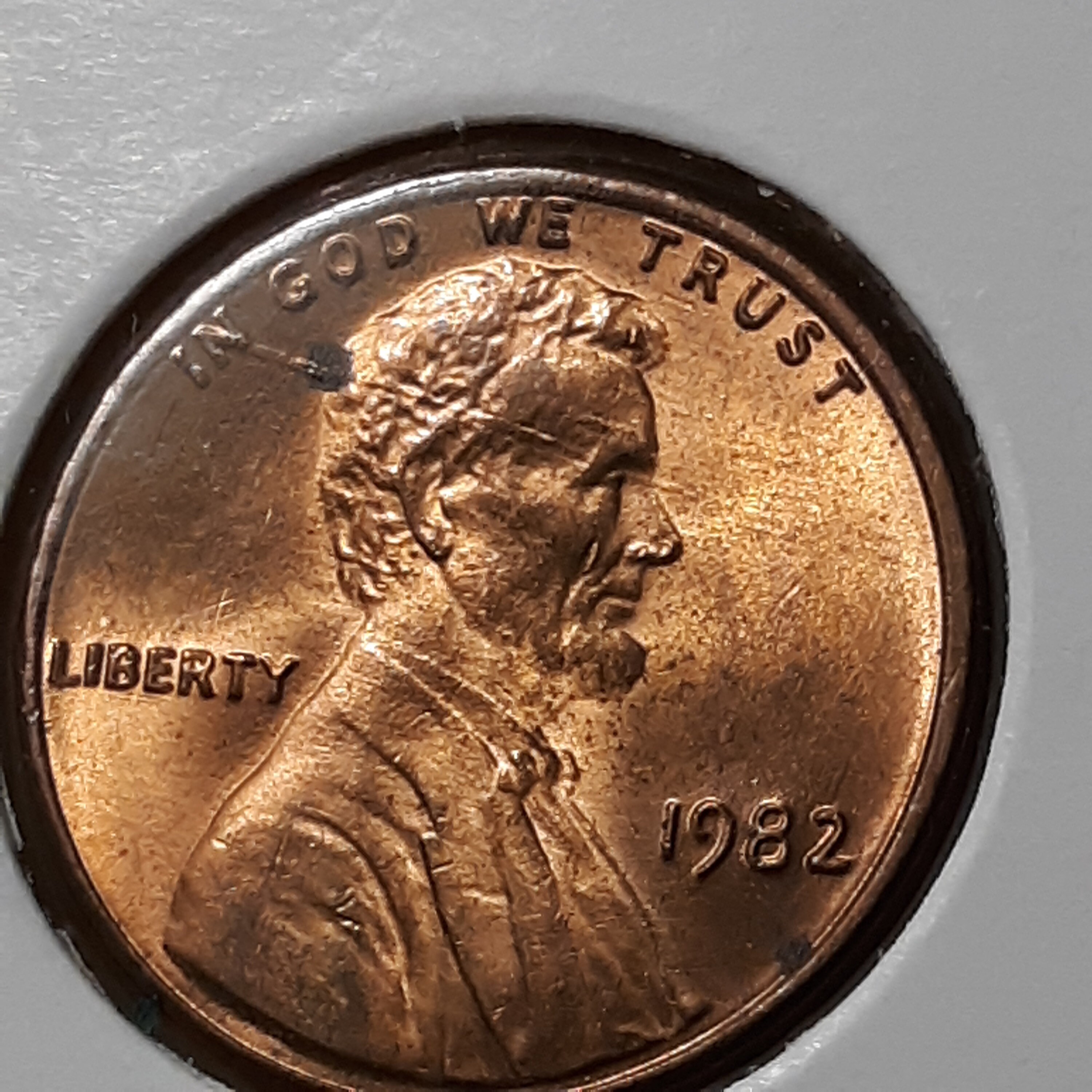 Error 1982-P Lincoln Memorial Penny Error: Cracked Die on Lincoln's ...