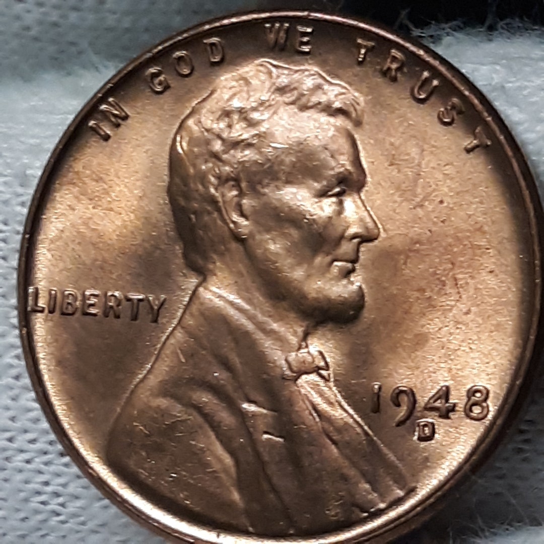 1948-D Lincoln Wheat Penny UNC Uncirculated 88% Copper - Etsy
