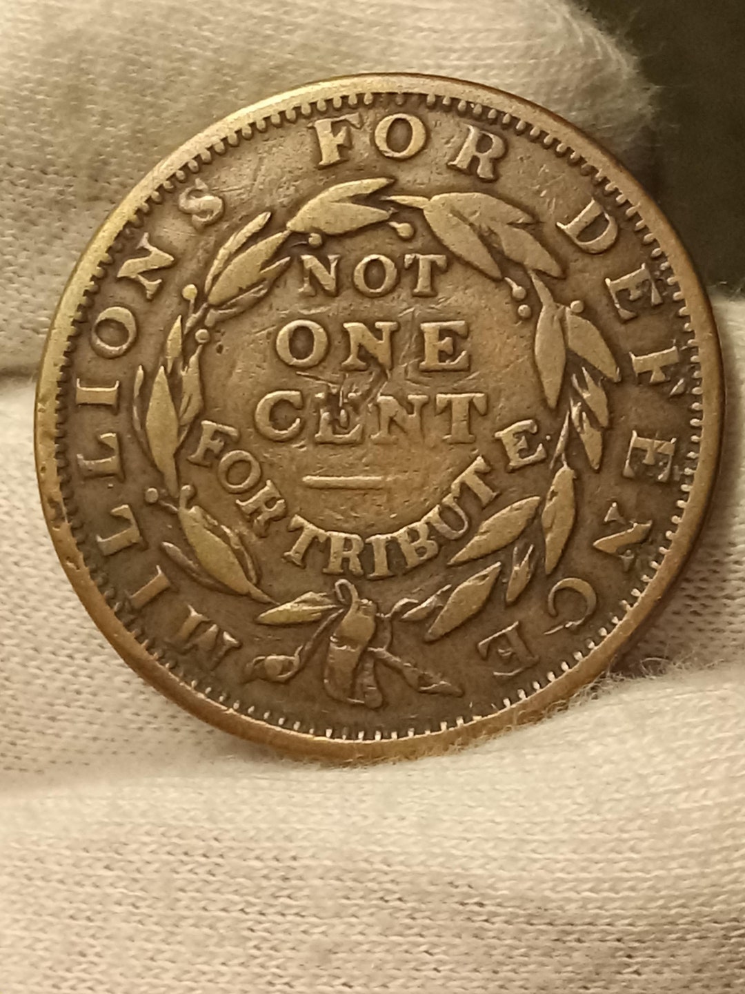 1837 Liberty Token Millions Spent on Defense Not One Cent for Tribute ...