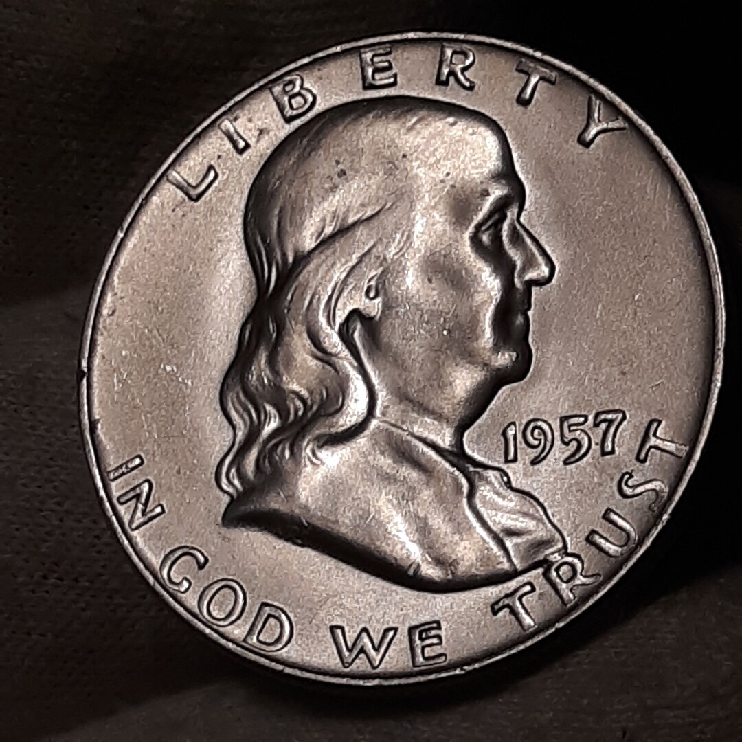 Mint Error 1957-D Benjamin Franklin Half Dollar UNC Uncirculated 90% ...