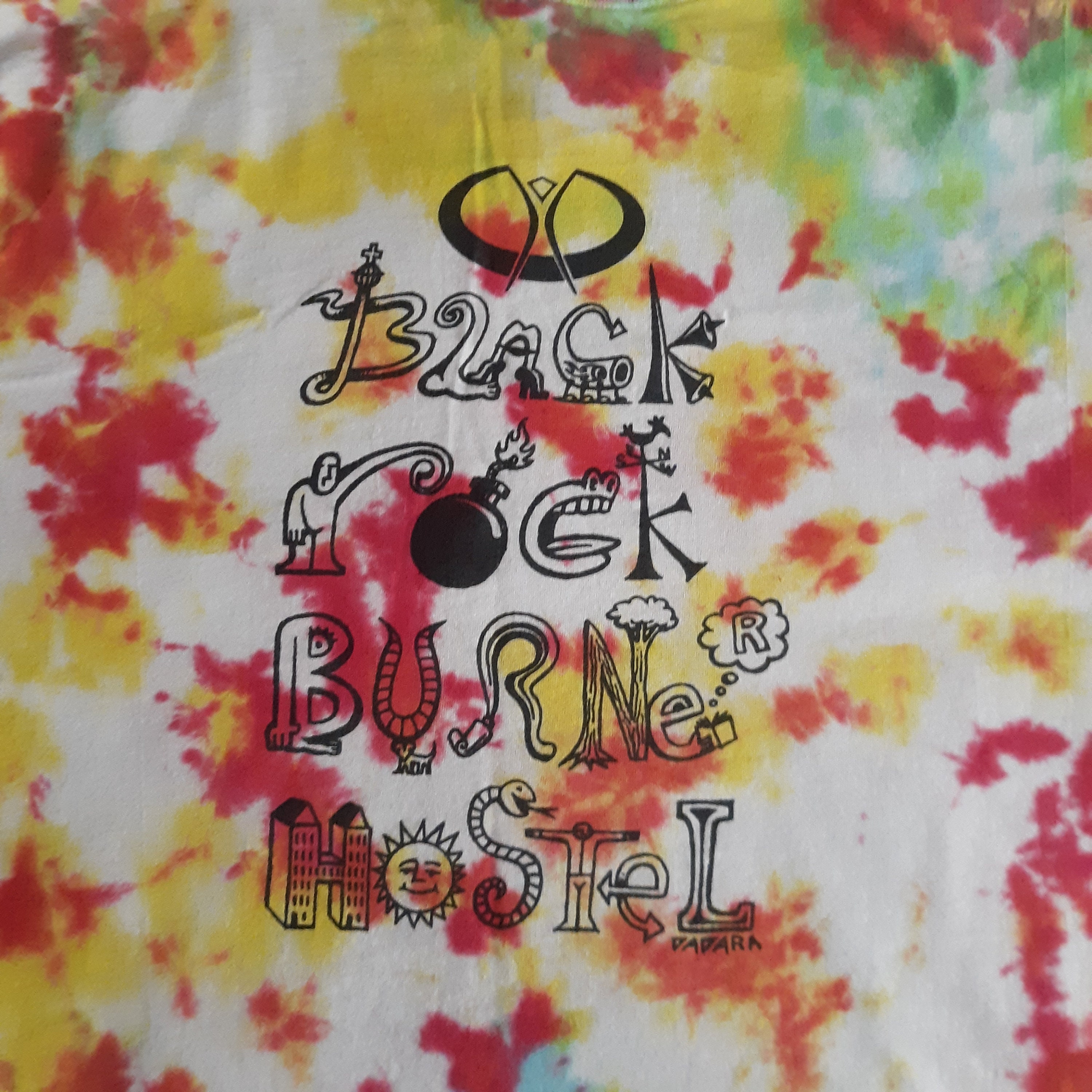 Burning Man Black Rock Burner Hostel Tye Dye T-shirt XXL Used - Etsy