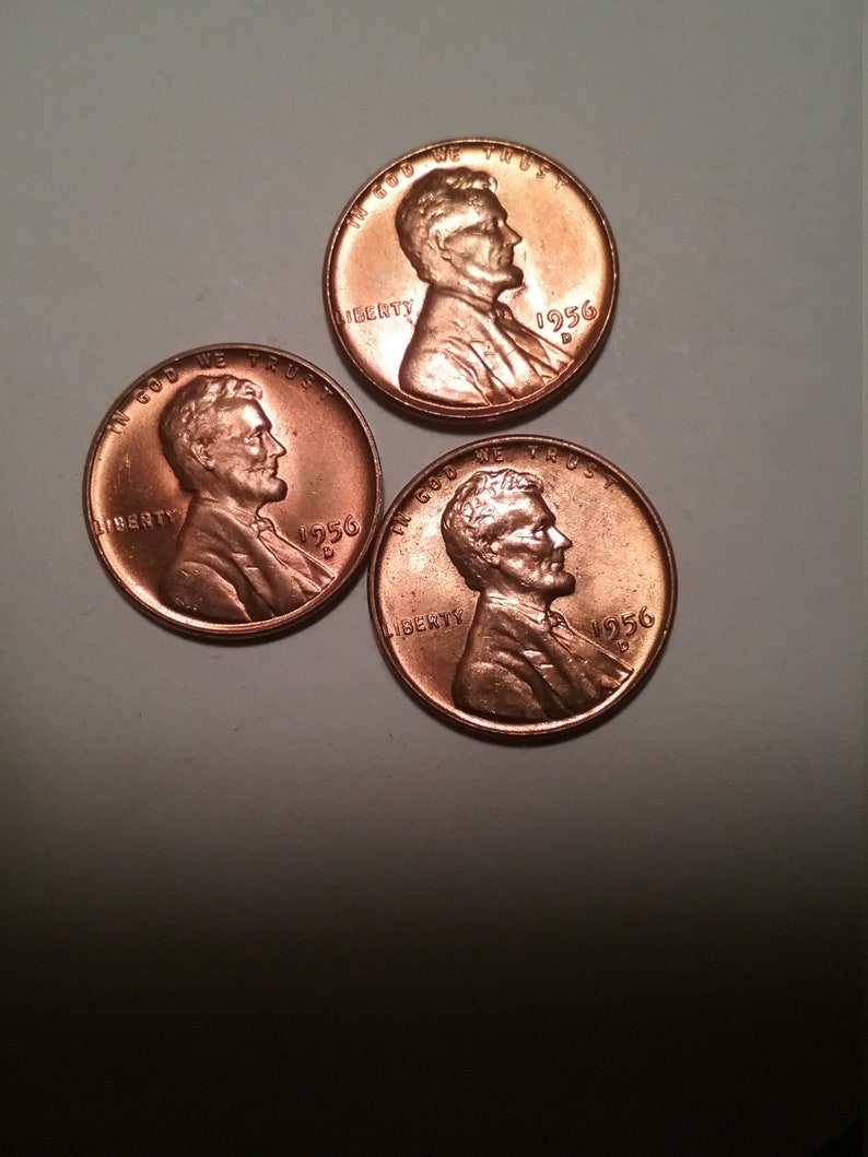 1956-D Lincoln Wheat Penny UNC Uncirculated 95 % Copper - Etsy