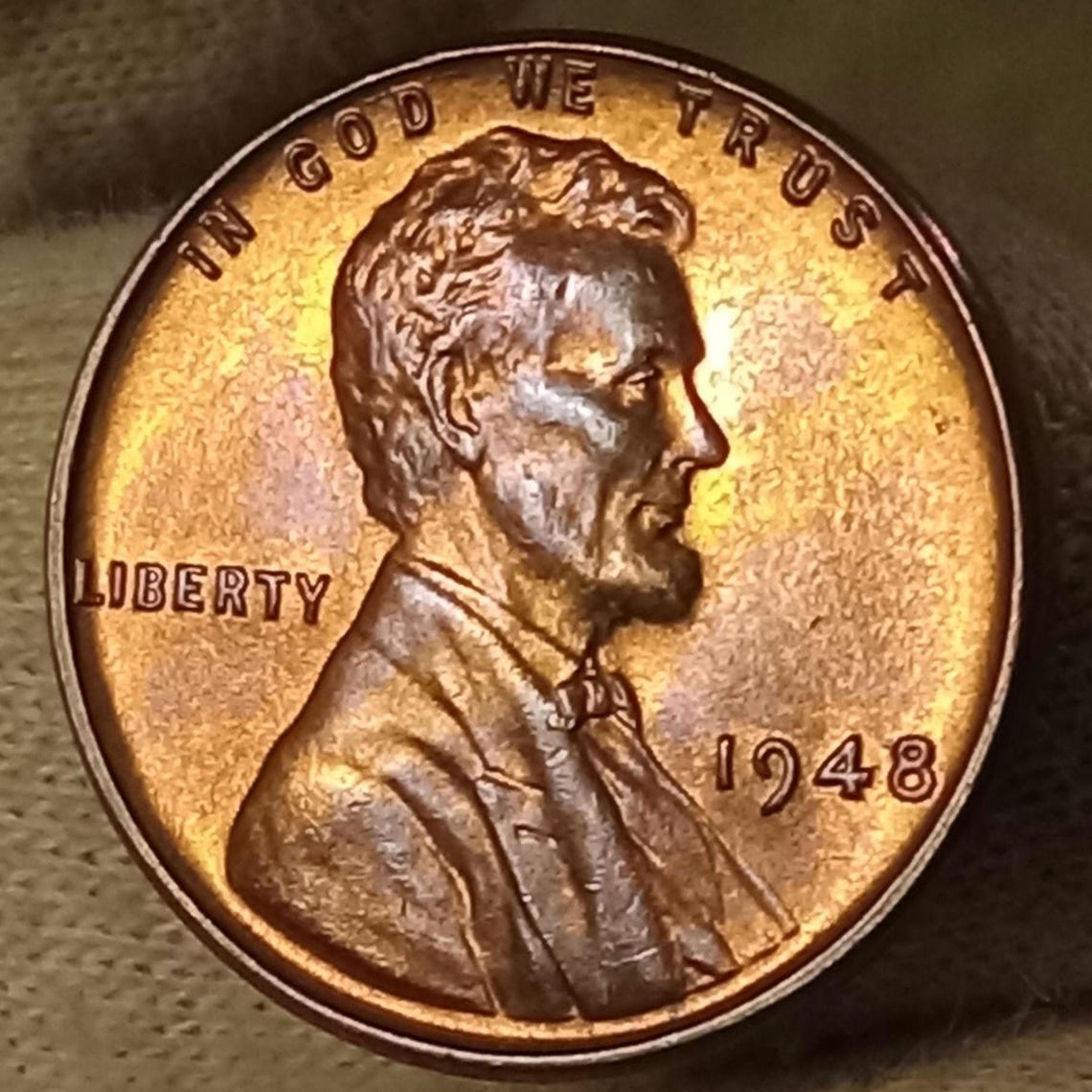 1948-P Lincoln Wheat Penny UNC Uncirculated Toned 95 % Copper - Etsy