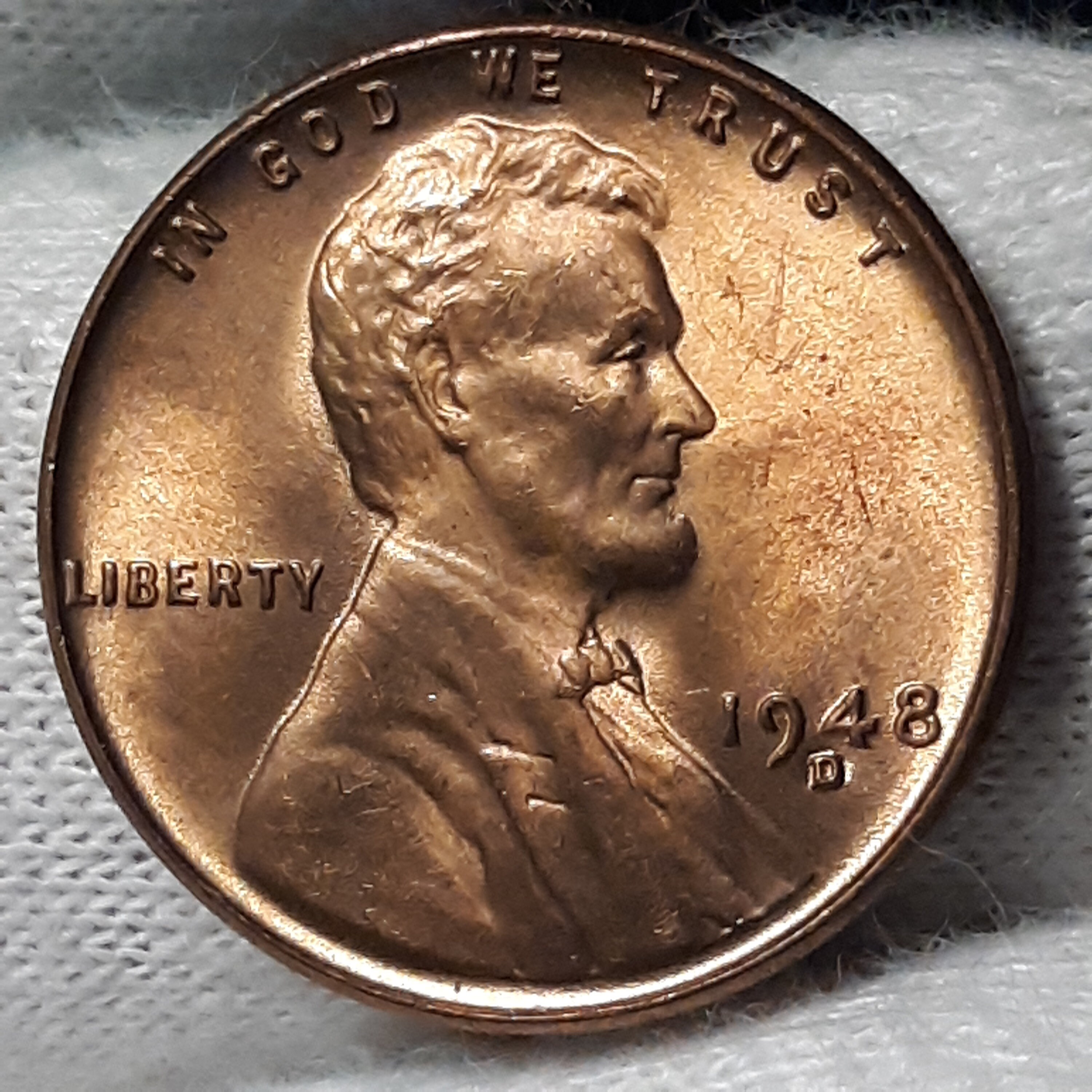 1948-D Lincoln Wheat Penny UNC Uncirculated 88% Copper - Etsy