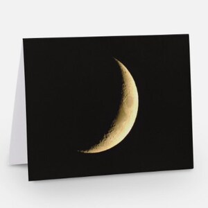 Original Moon Photography - Gold Crescent - Notecards Blank Inside With ...