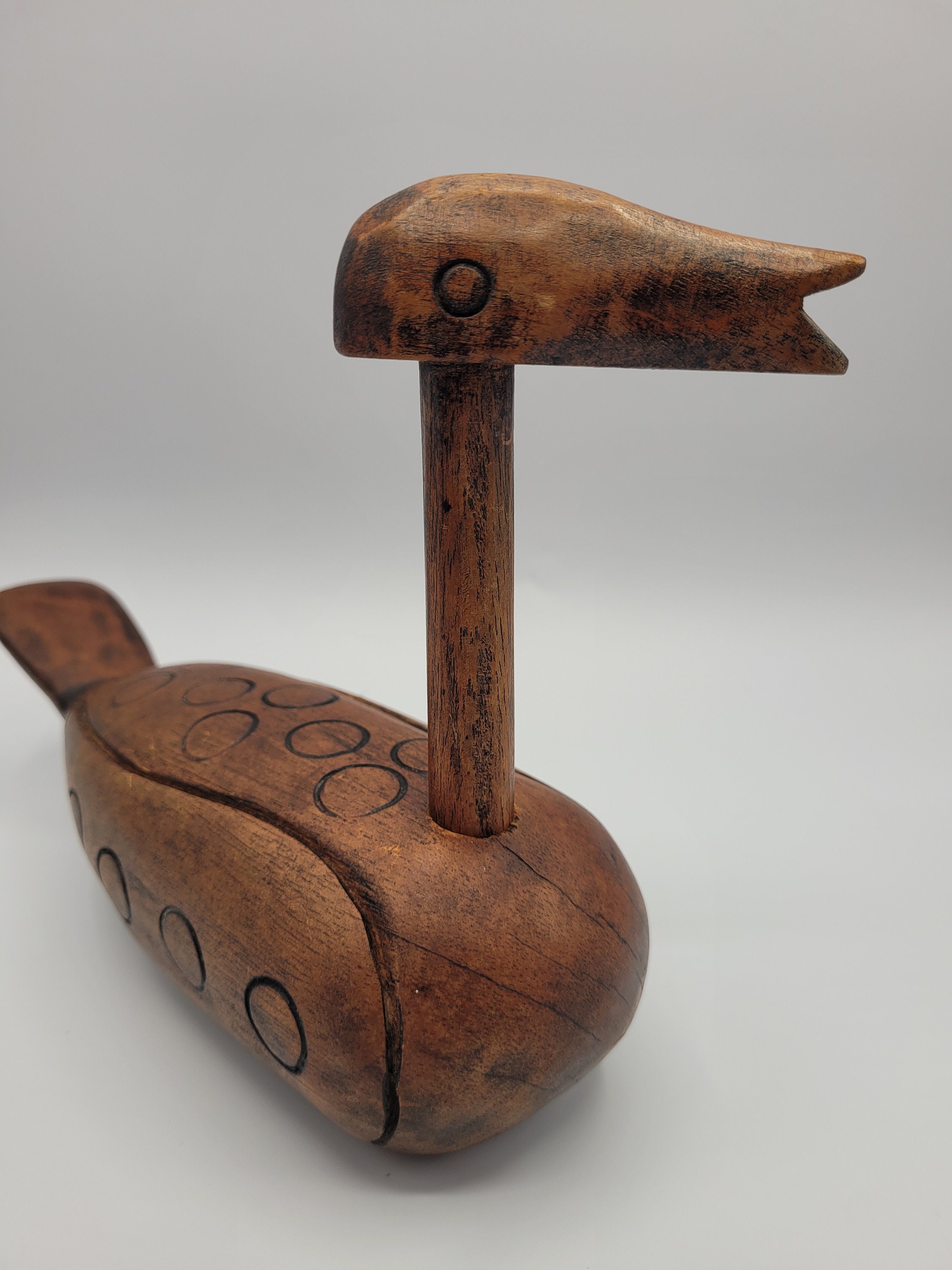 Folk Art Hand Carved Wood Duck - Etsy