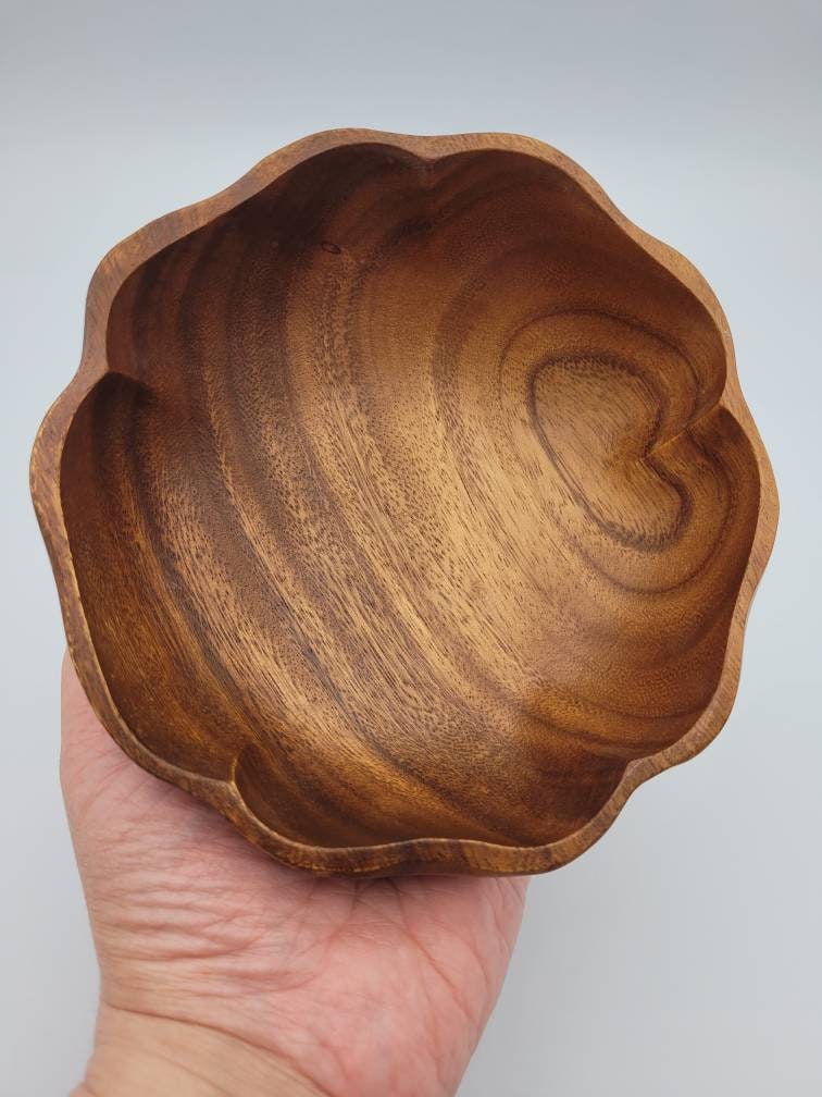 Monkey Pod Wood Clover Shape Pedestal Dish Bowl - Etsy