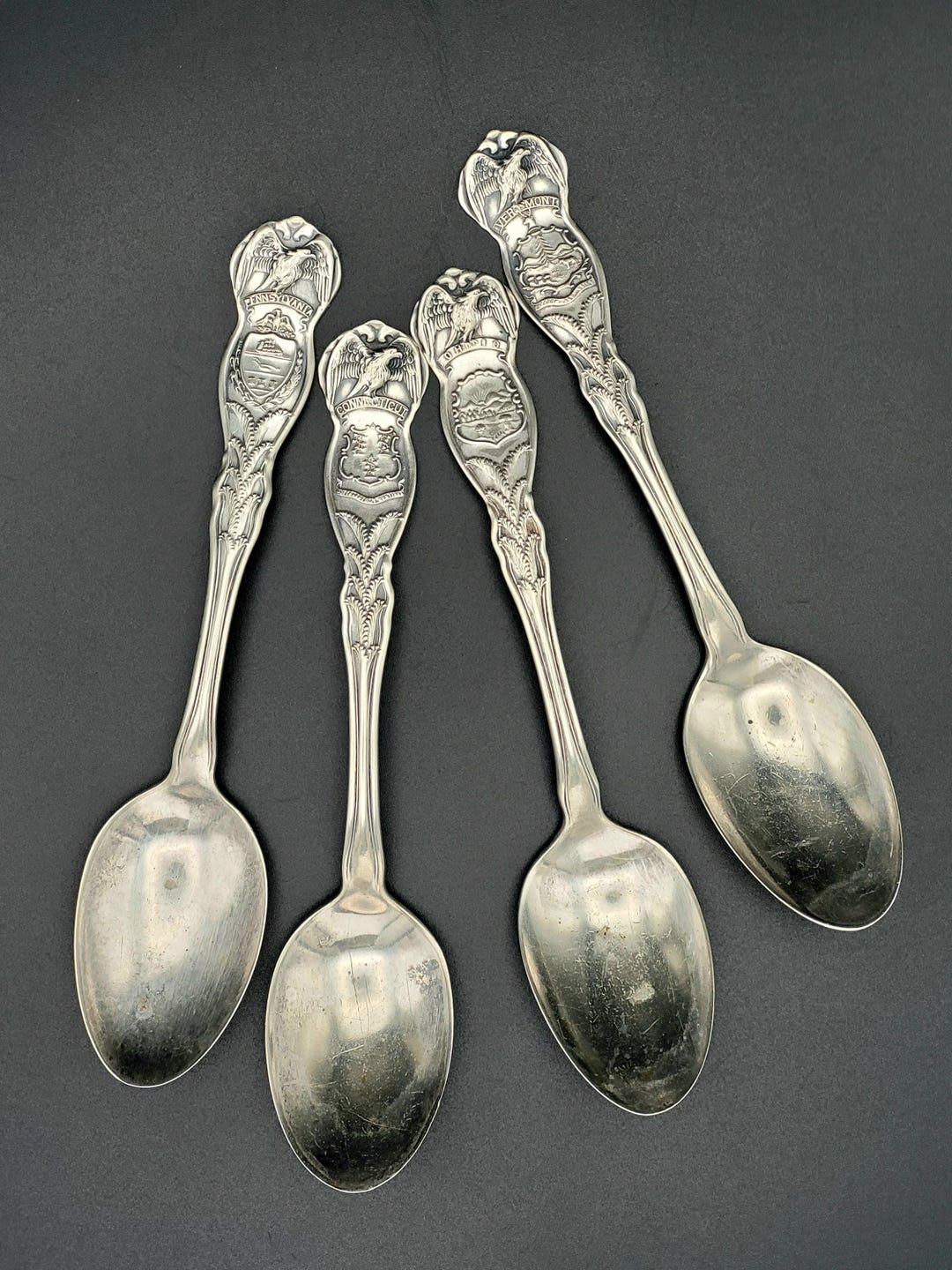 WM Rogers & Son Silverplate State Souvenir Spoons - Etsy