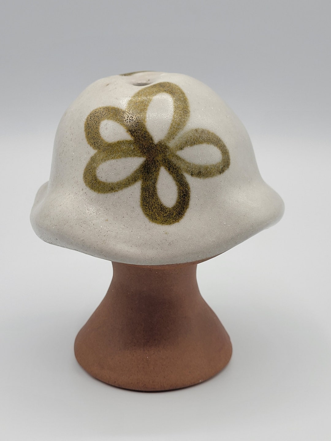 Vintage Pottery Mushroom Toadstool Flower Frog - Etsy