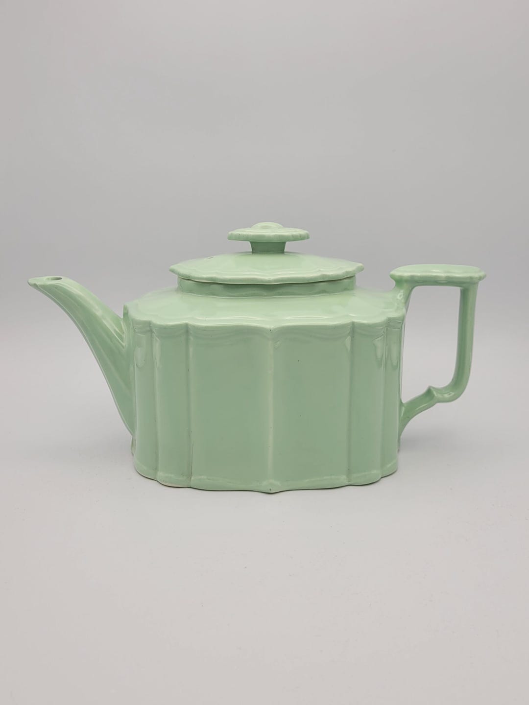 Pottery Art Deco Jadeite Green Teapot - Etsy