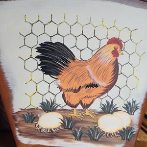 Chicken Hen Metal Wall Pocket Hand Shovel Dries Flowers Farmhouse Decor ...