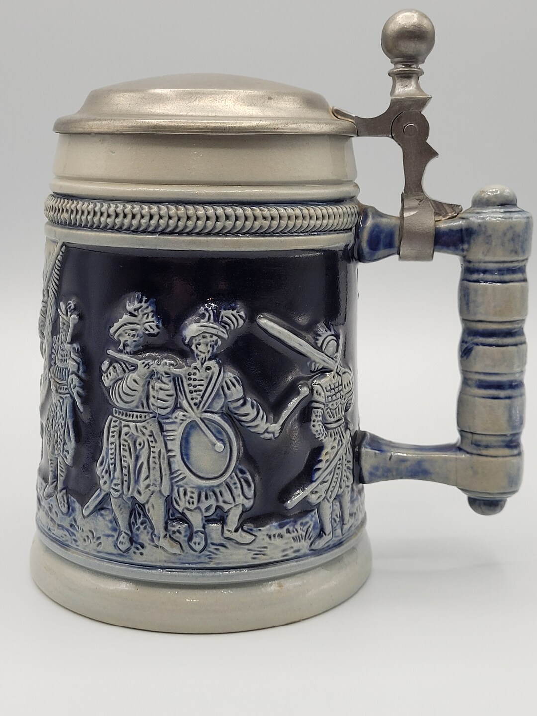 Rein Zinn Cobalt Stein Pewter Lid West Germany Salt Glaze - Etsy