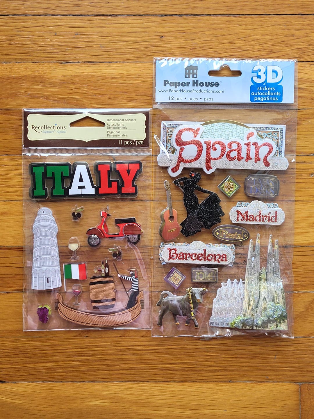 Paper House Recollections Paris Spain 3D Sticker Lot - Etsy