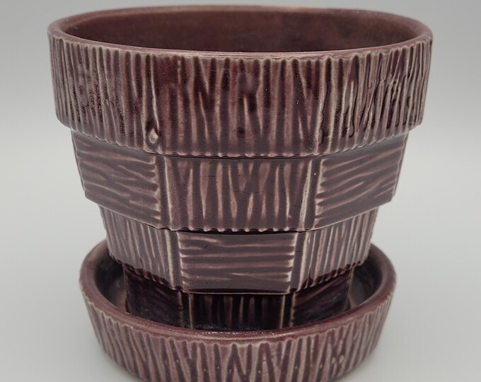Mccoy 4" Purple Basket Weave Pottery Plant Pot - Etsy