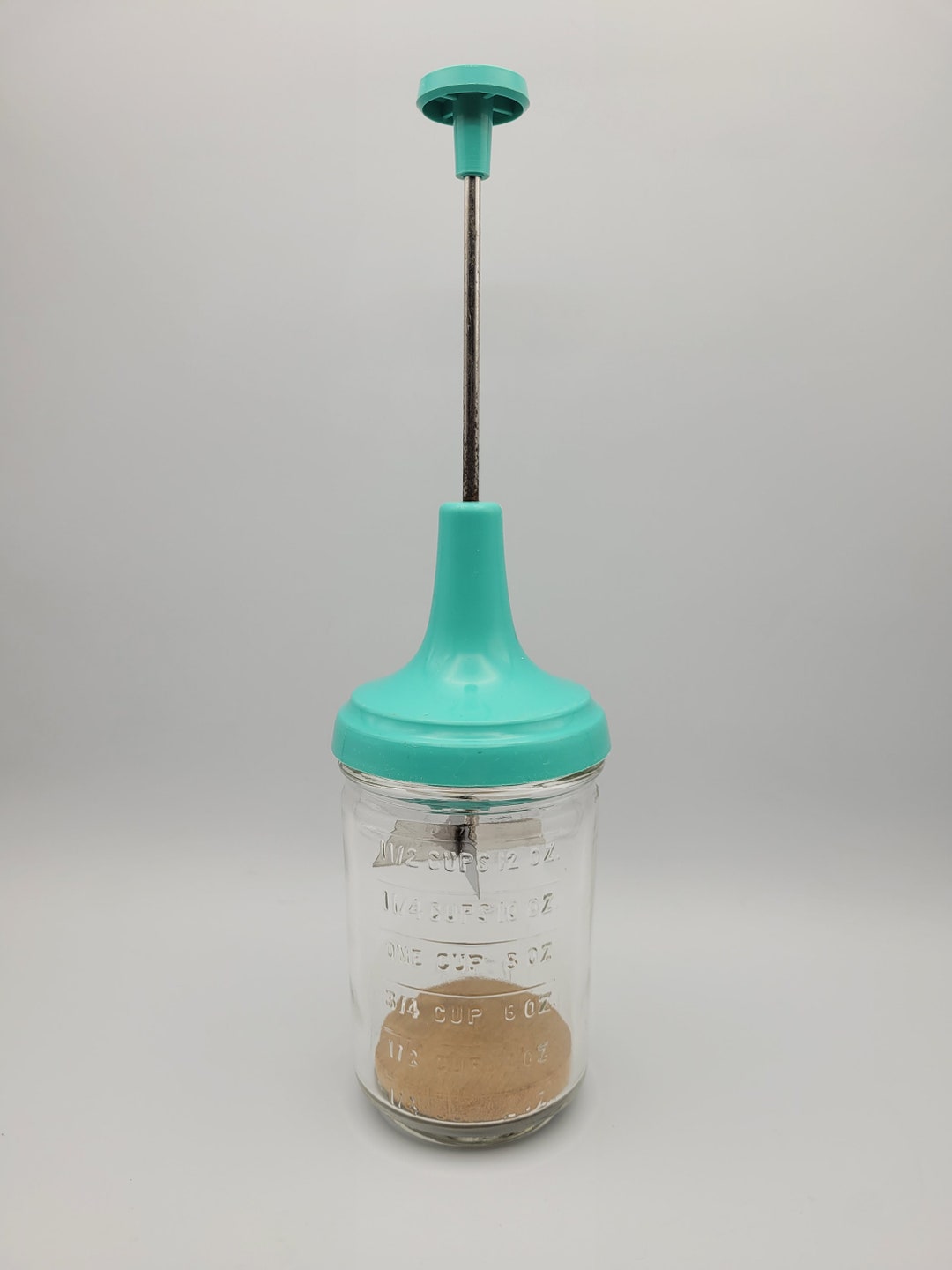 Vintage Green Plastic Glass Jar Hand Chopper - Etsy