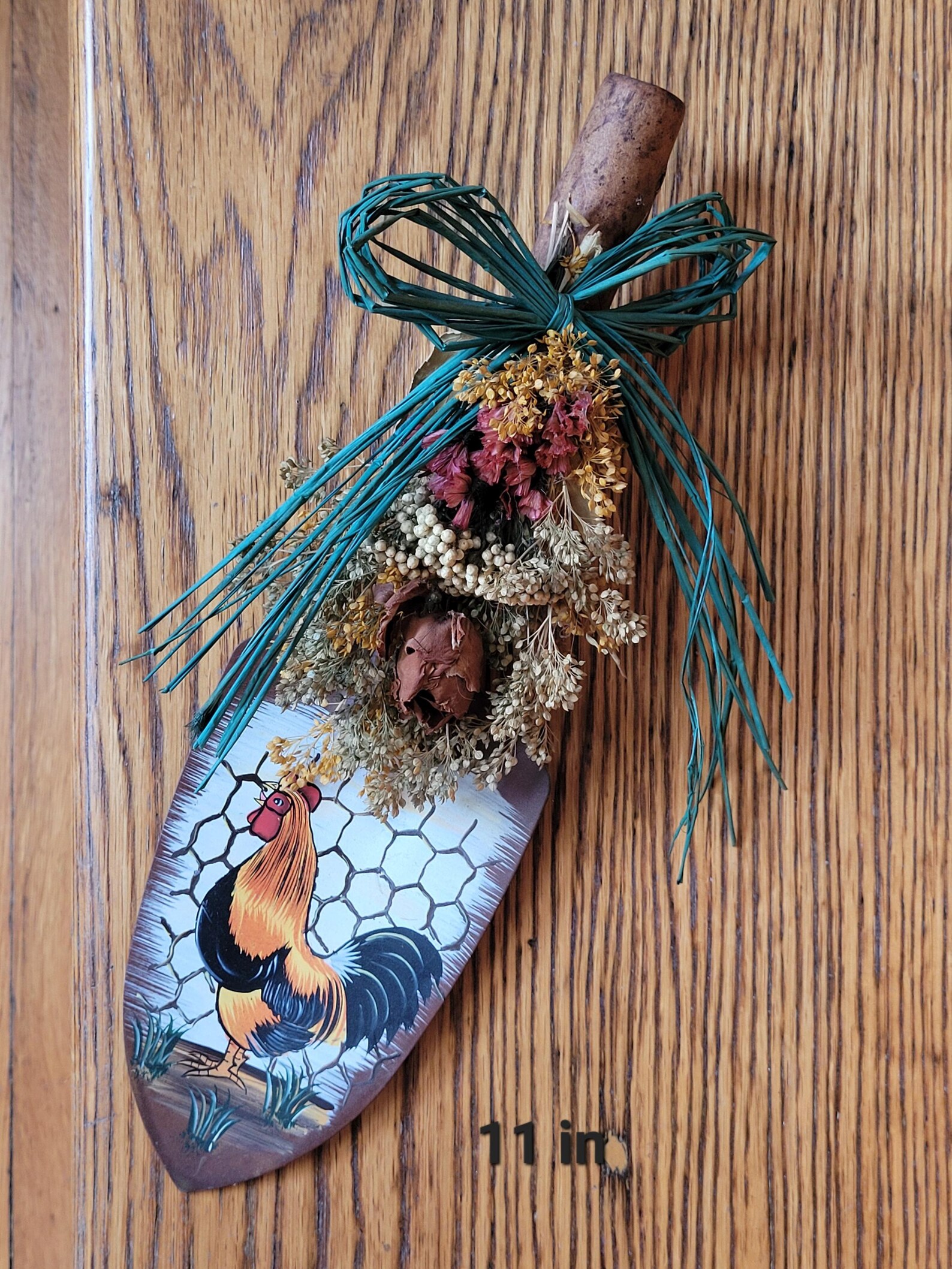 Chicken Hen Metal Wall Pocket Hand Shovel Dries Flowers Farmhouse Decor ...