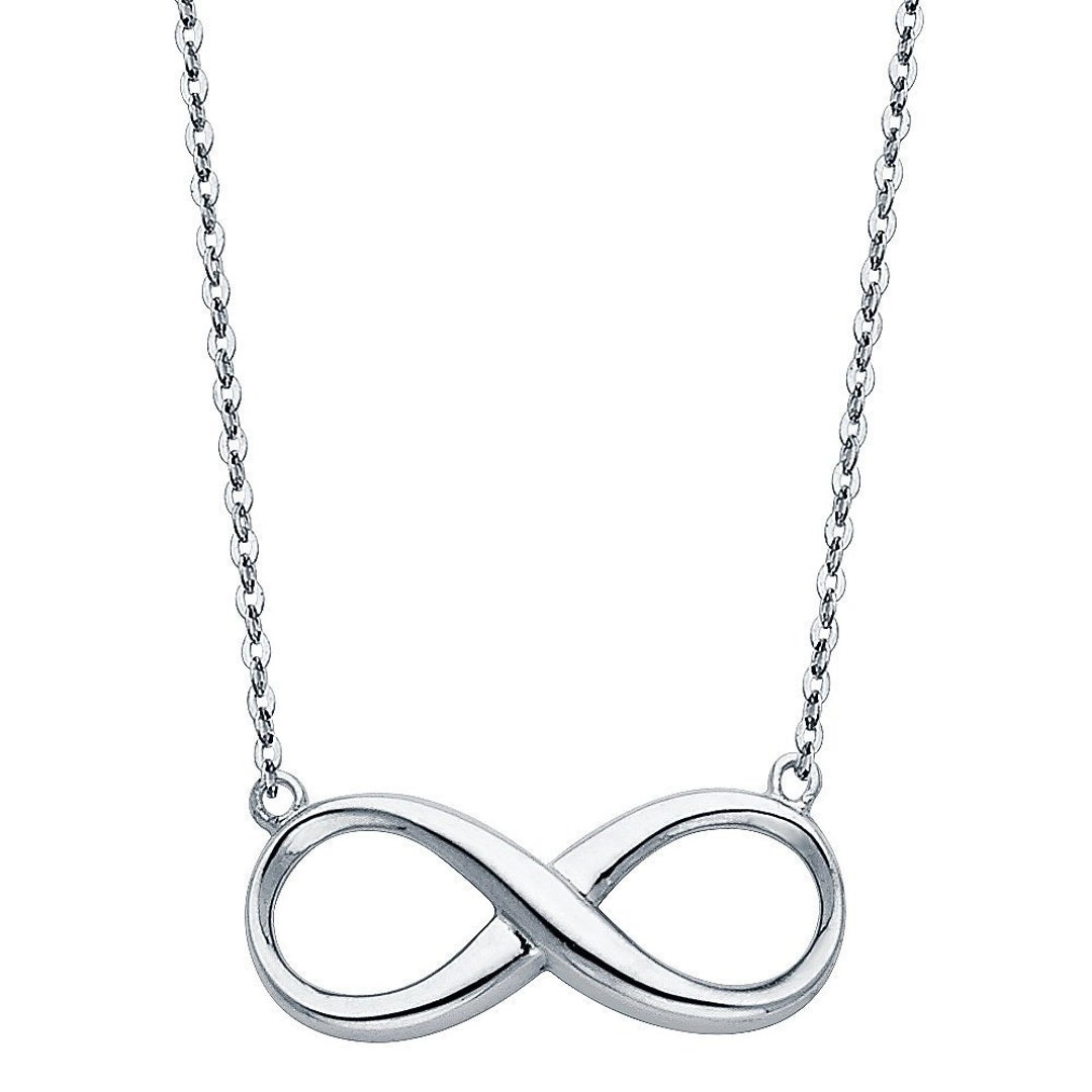 Infinity Necklace, Real 14K White Gold Infinity Pendant Necklace ...