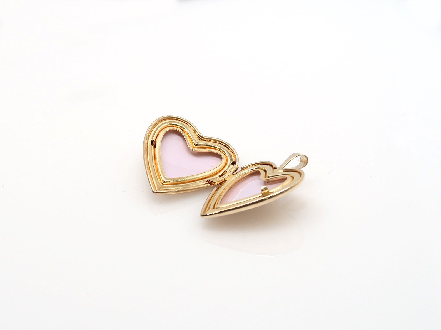 14K Gold Heart Locket Real 14K Yellow Gold Locket Etched - Etsy