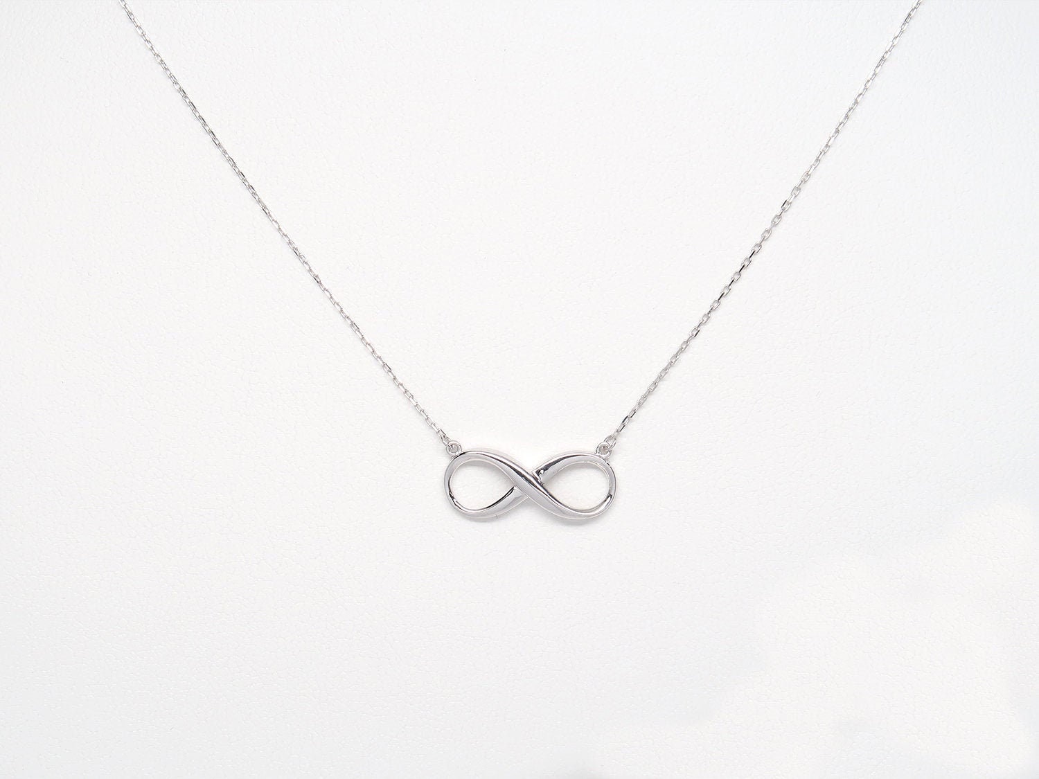 Infinity Necklace, Real 14K White Gold Infinity Pendant Necklace ...