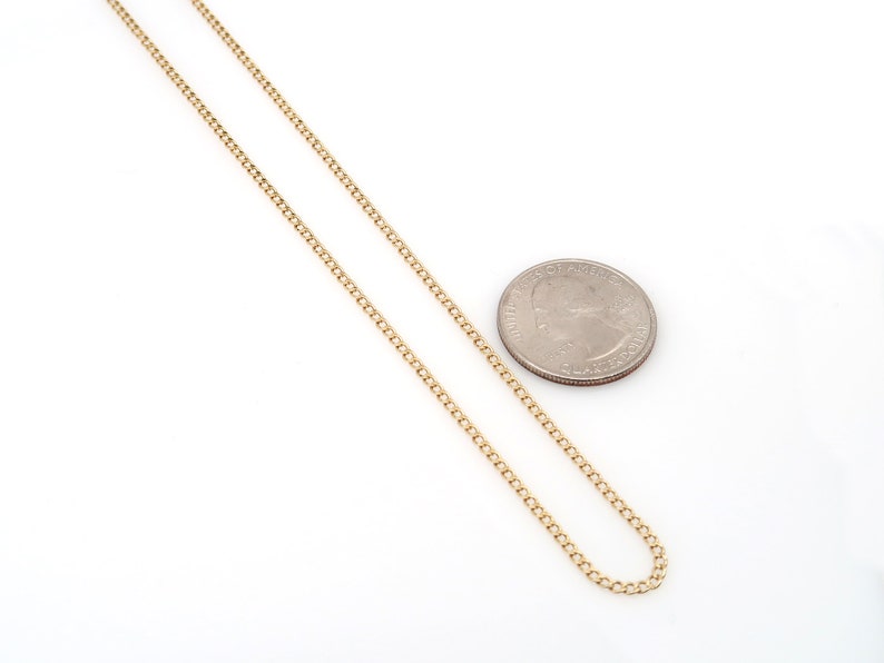 14K Gold Cuban Chain 2 Mm Width Slim Gold Chain Necklace - Etsy