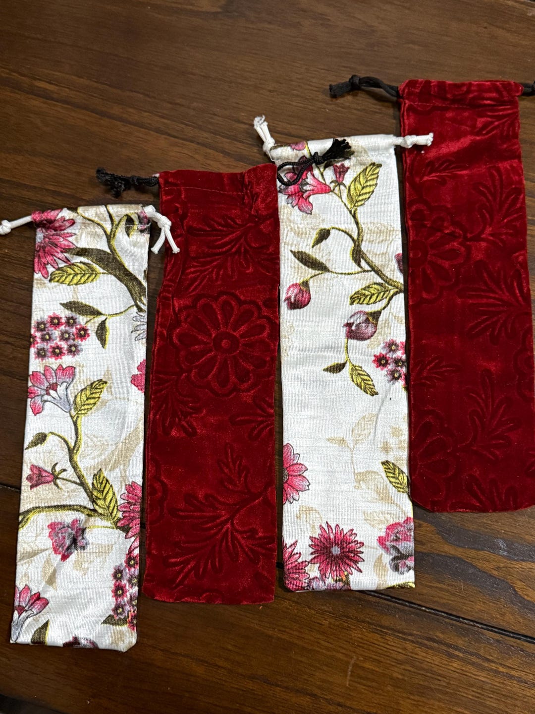 Eco Friendly Stainless Steel Straw Pouch-straw Pouch-attractive Flower ...