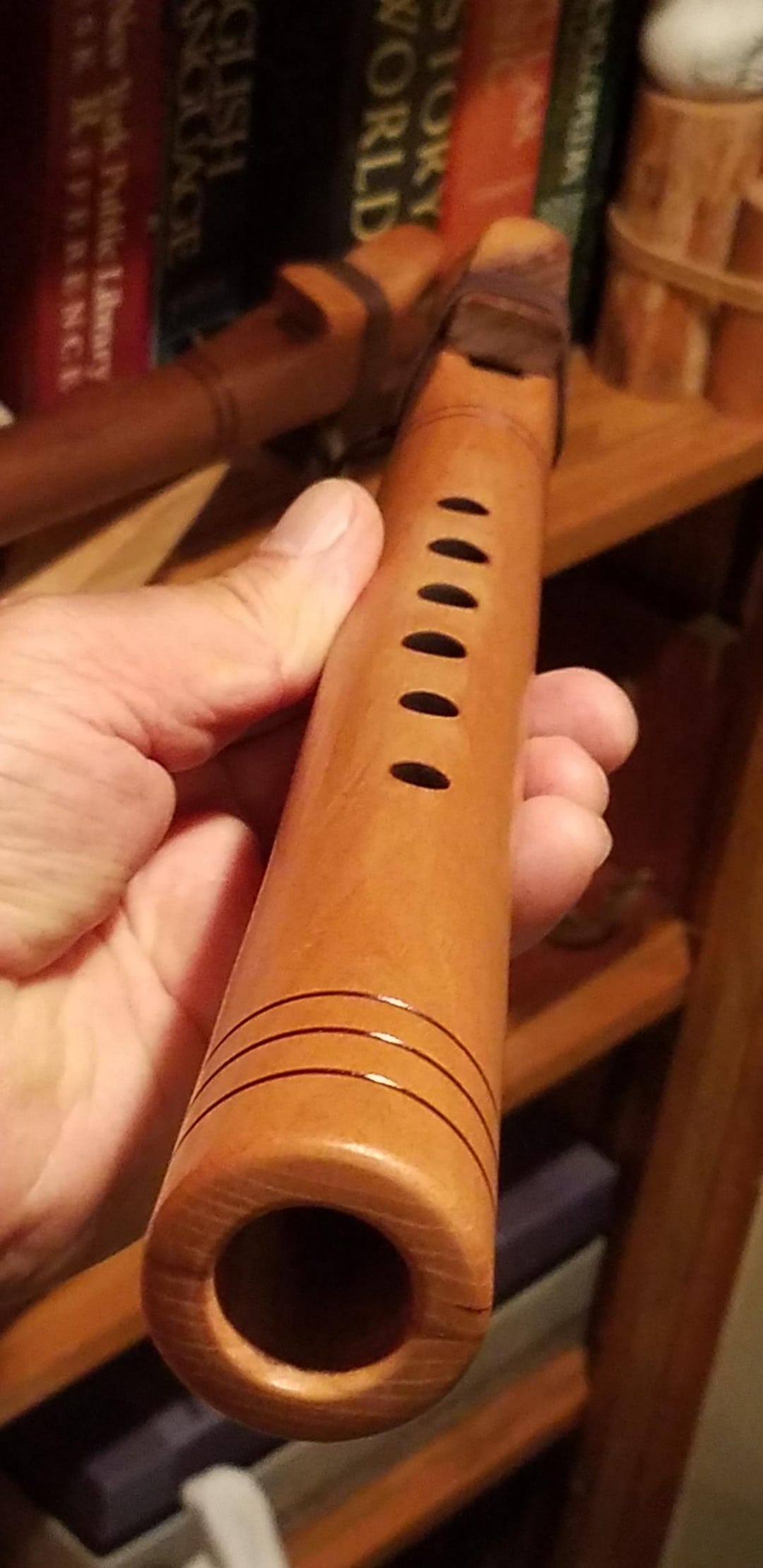 High Bb Cherry Native American Flute W Walnut Spirit Totem. Complete ...