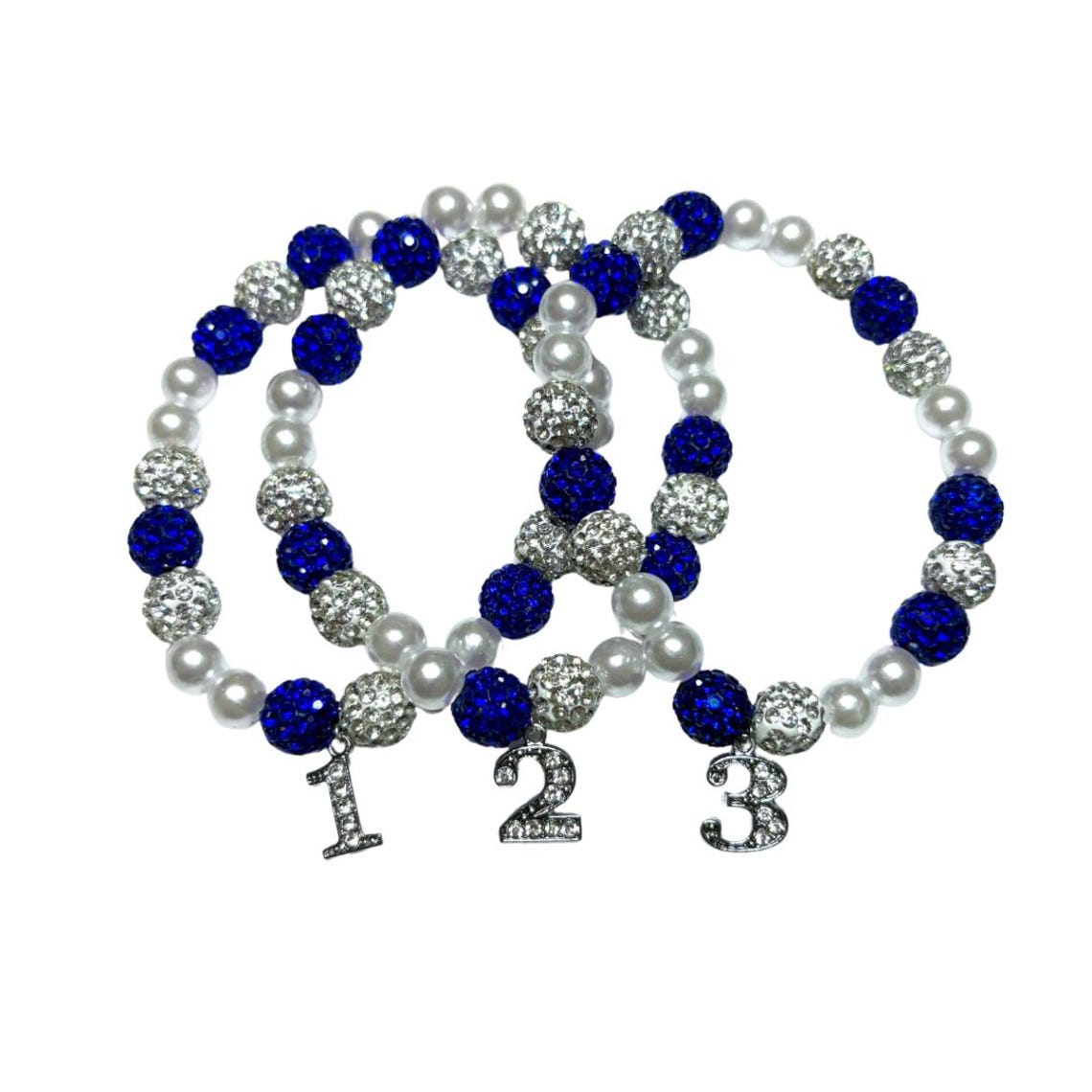 Zeta Line Number Charm Bracelet - Etsy