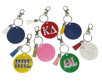 Sorority Chapter W/ Heart Personalized Hand Stamped Keychain / Big ...